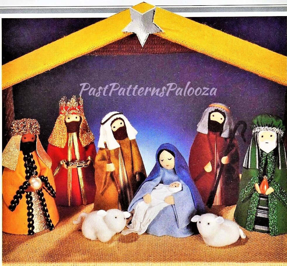Vintage Christmas Craft Pattern 10 Nativity Set With - Etsy