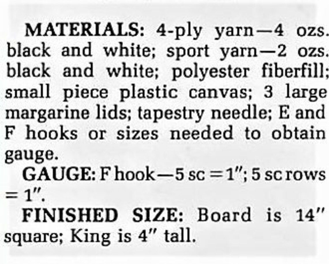 Vintage Crochet Pattern Chess Board Game PDF Instant Digital - Etsy