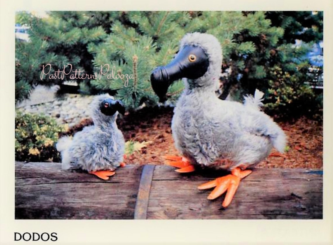 Vintage Sewing Pattern Dodo Bird Family Mama and Baby Faux Fur Fabric ...