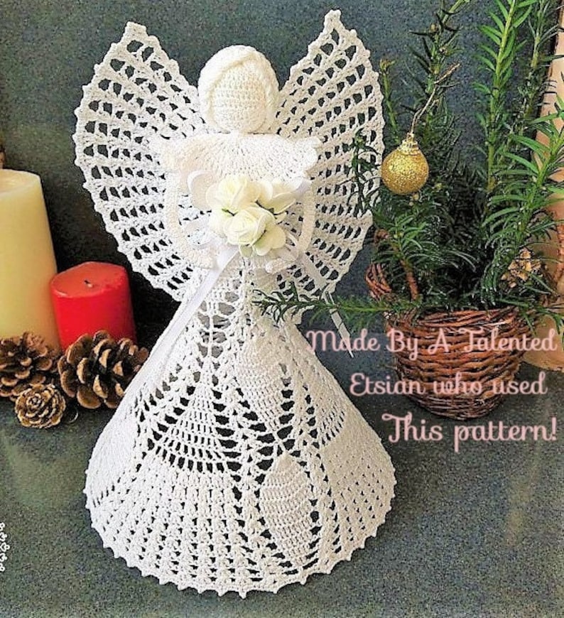 Vintage Crochet Patterns Cotton Thread Lace Christmas Angel Ornaments ...