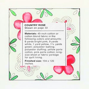 Vintage Sewing Pattern Country Rose Flowers Bed Quilt PDF Instant ...