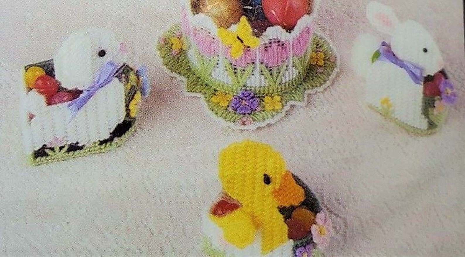 Vintage Plastic Canvas Pattern 4 Spring Bunnies Lambs - Etsy