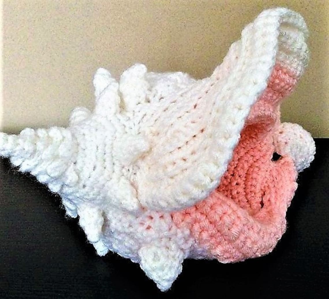 Vintage Crochet Pattern 10" Queen Conch Shell PDF Instant Digital ...