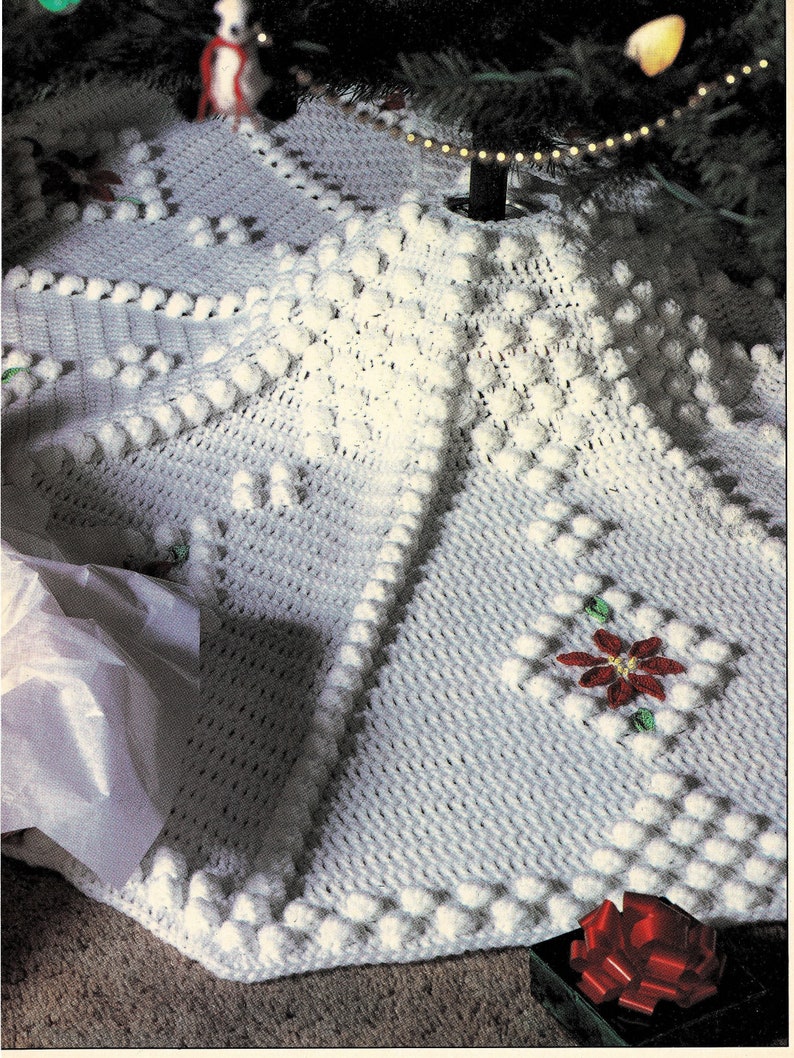 Vintage Crochet Pattern 54" Snowdrift Tree Skirt PDF Instant Digital ...