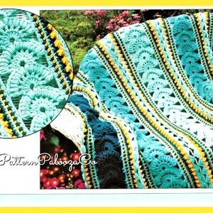 Vintage Crochet Pattern Ocean Shells Fan Panel Afghan PDF Instant ...
