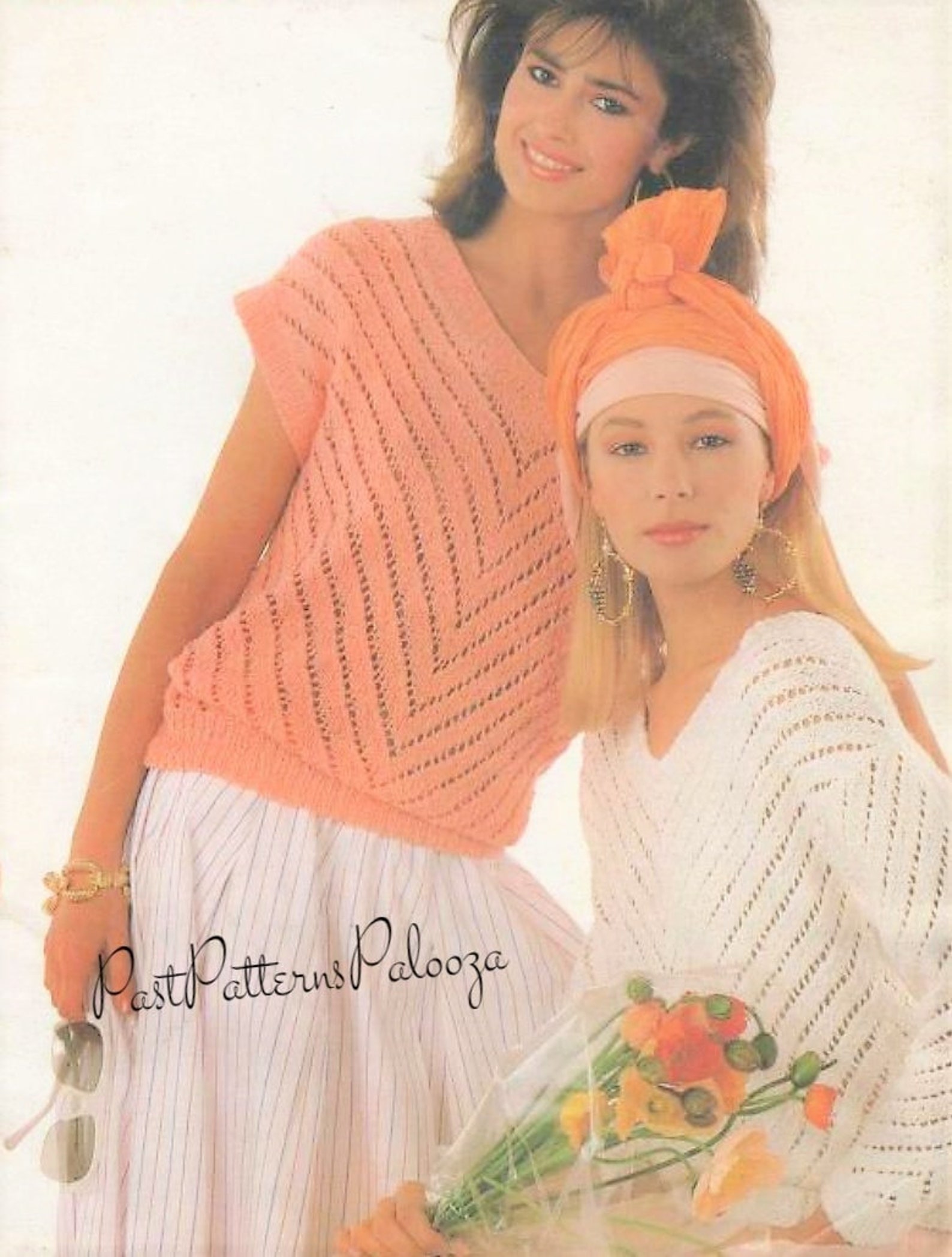 Vintage Knitting Pattern Womens Loose Knit Cotton Summer Tops Openwork ...