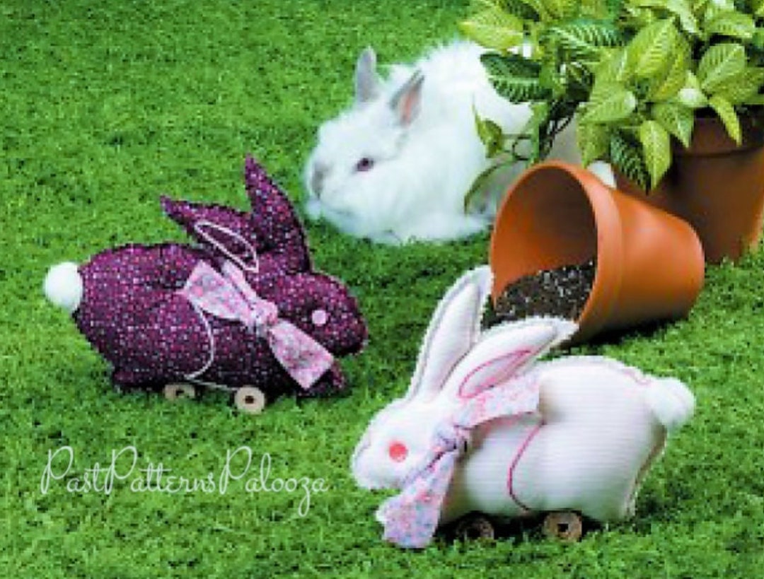 Vintage Sewing Pattern 9" Calico Country Bunnies Soft Sculpture Fabric ...