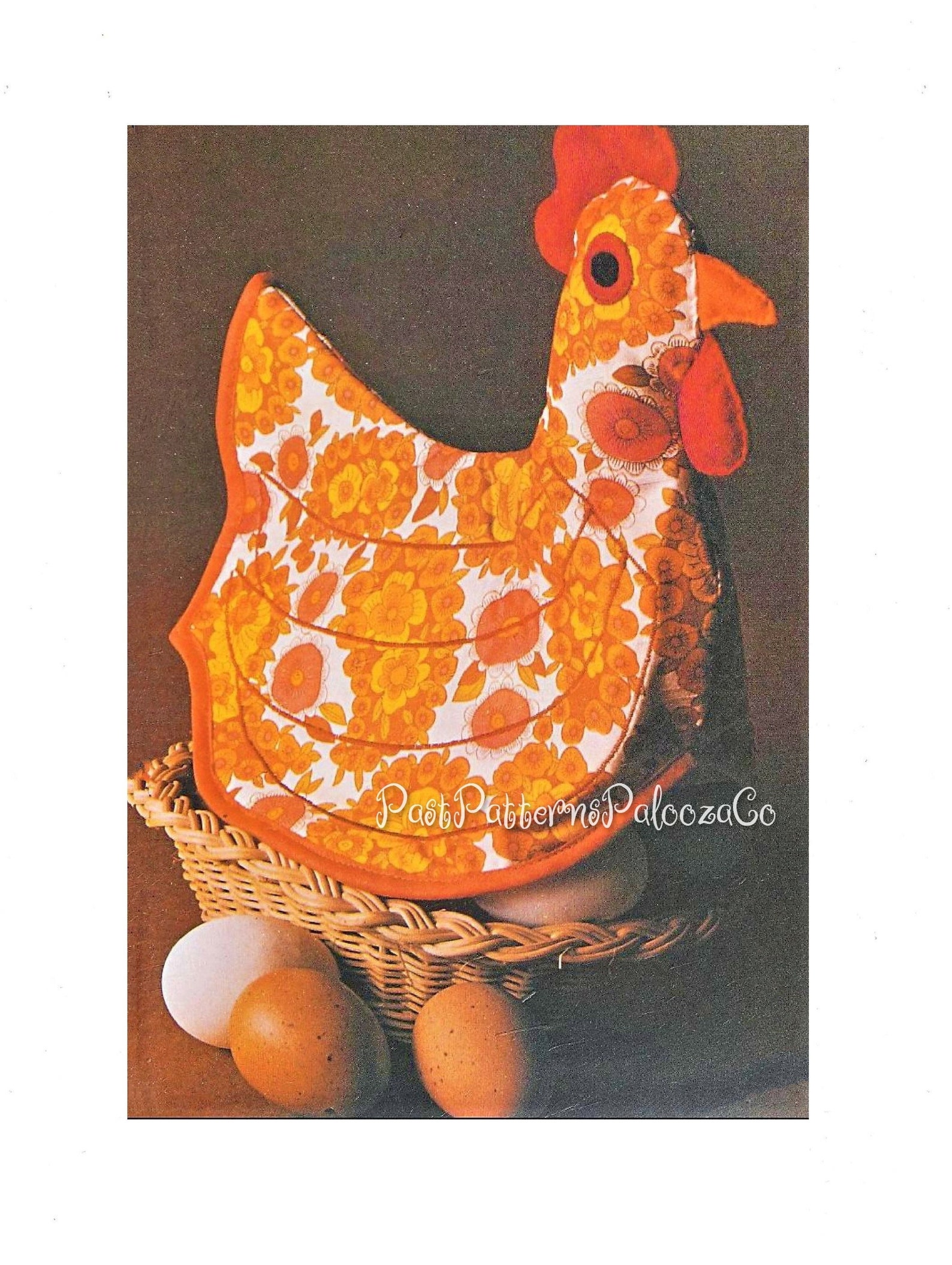 Vintage Sewing Pattern Egg Basket Hen Chicken Bun Bread Warmer Cover ...