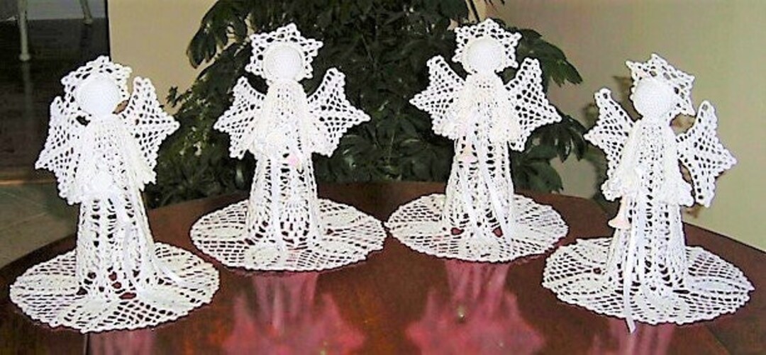 Vintage Thread Crochet Pattern 9 Christmas Angel Centerpiece Pretty ...