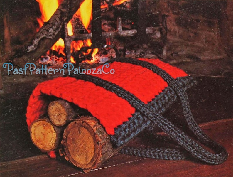 Vintage Crochet Pattern Log Carrier Fireplace Wood Holder With - Etsy