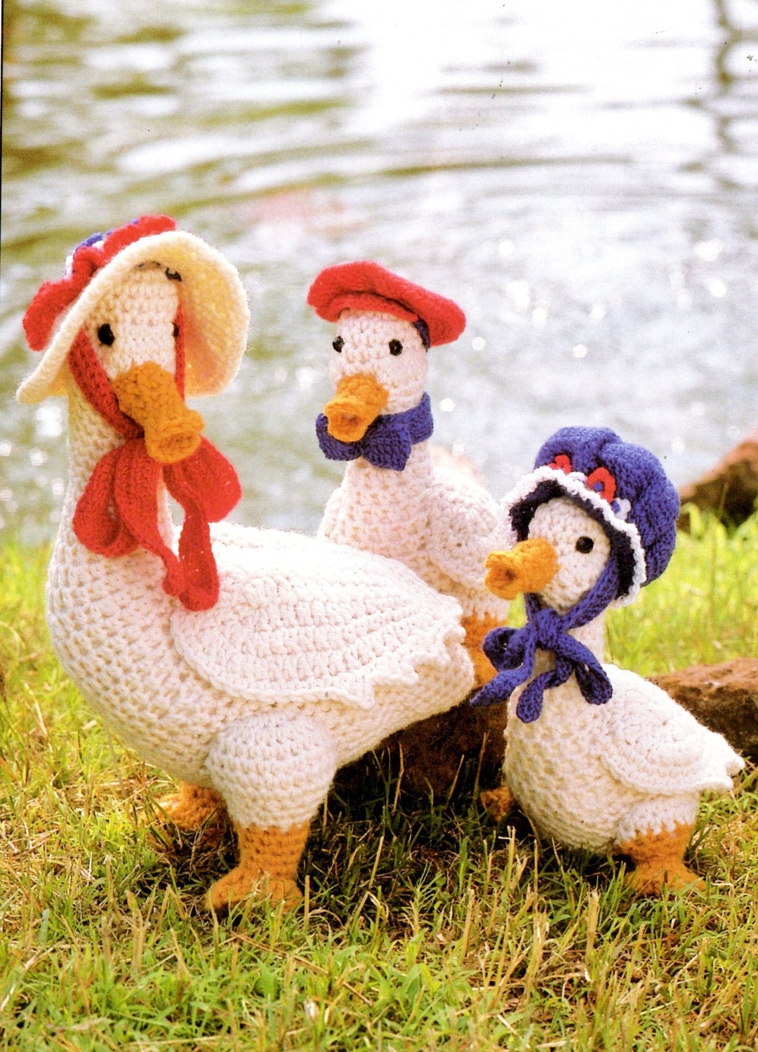Vintage Crochet Pattern 13" 8" Country Goose Family Amigurumi PDF ...
