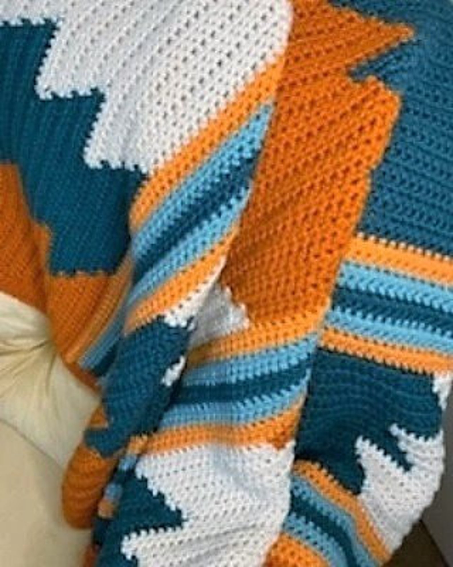 Vintage Crochet Afghan Pattern Southwestern Desert Sunset Blanket ...