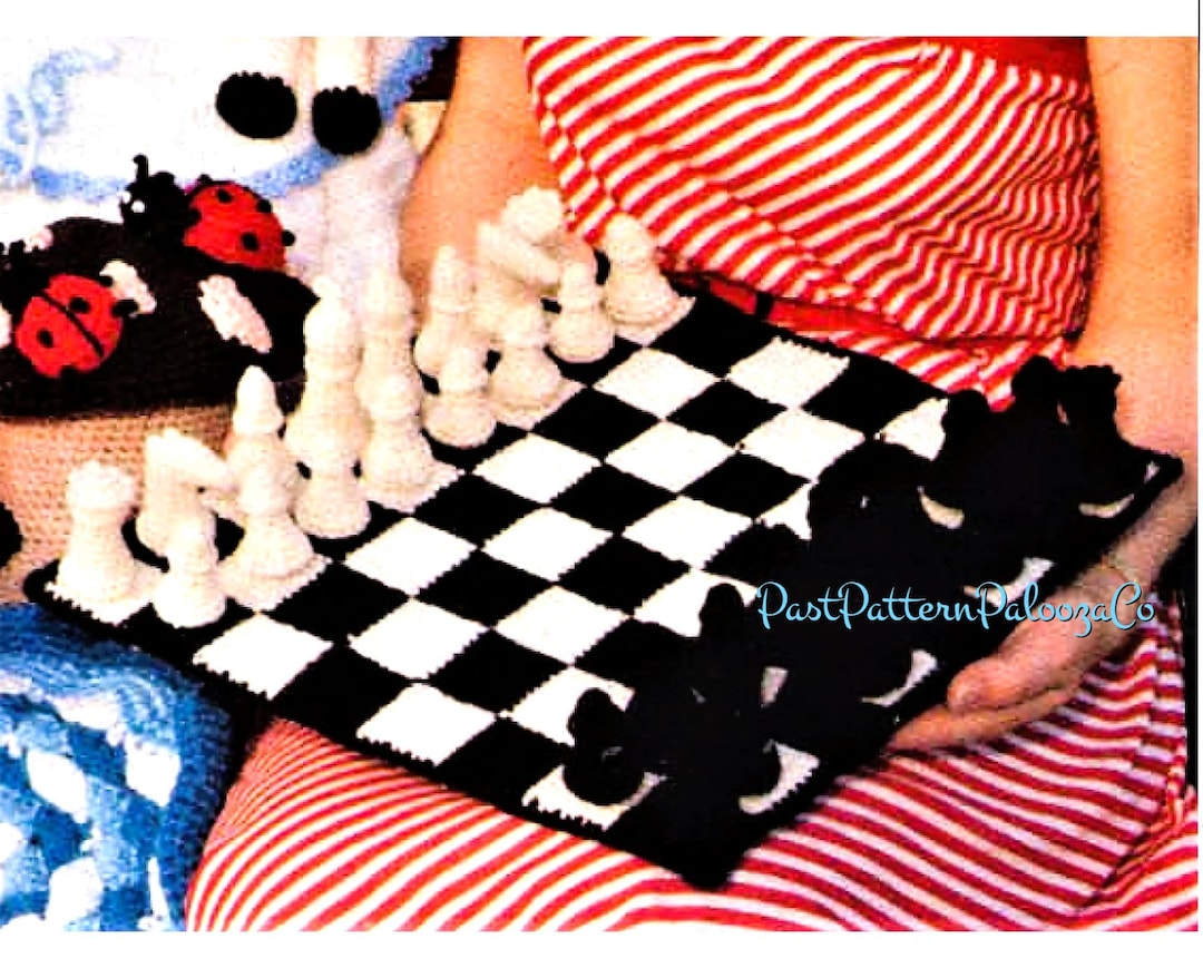 Vintage Crochet Pattern Chess Board Game PDF Instant Digital Download ...