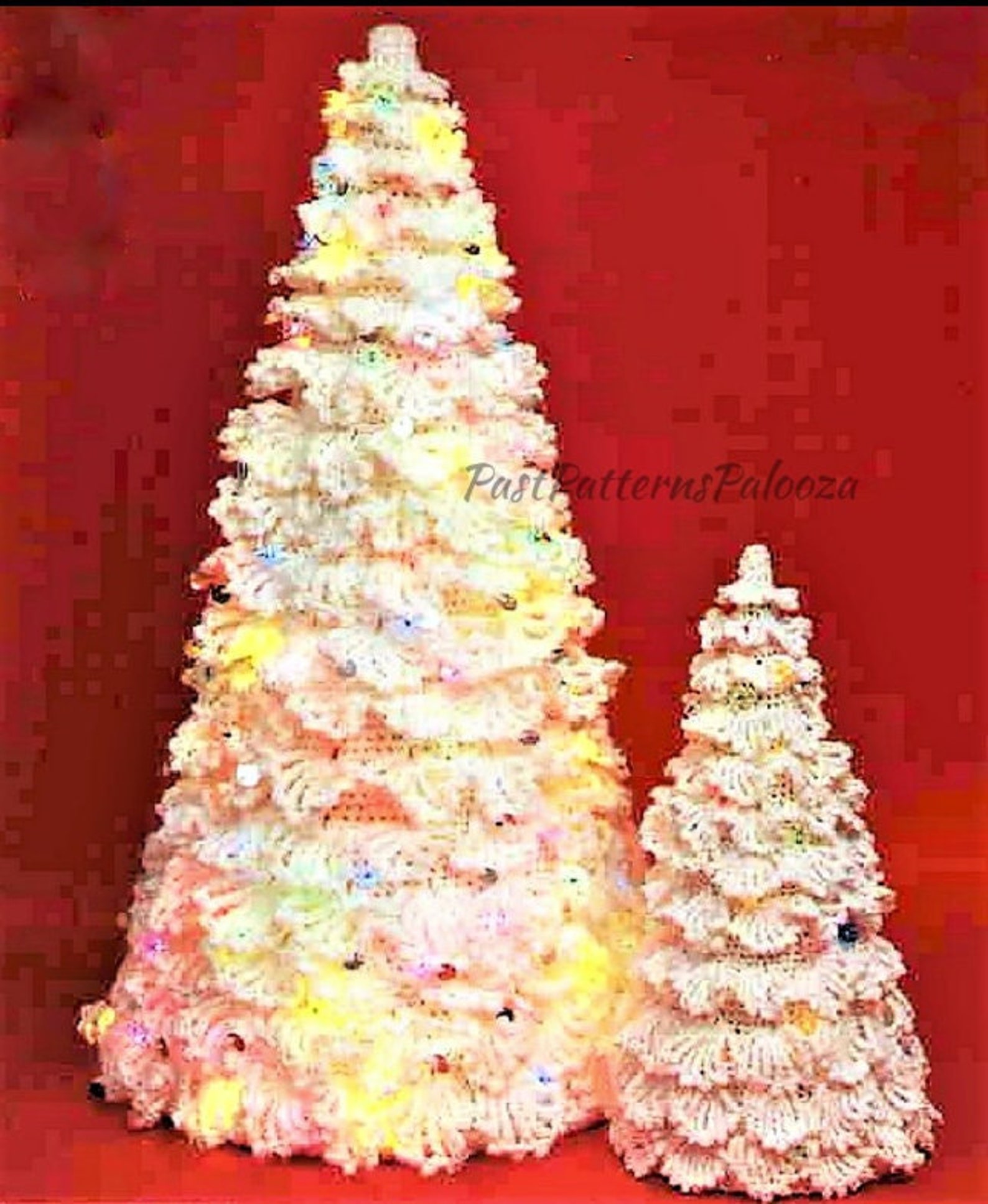 Vintage Crochet Pattern Large Snowy White Christmas Trees in - Etsy