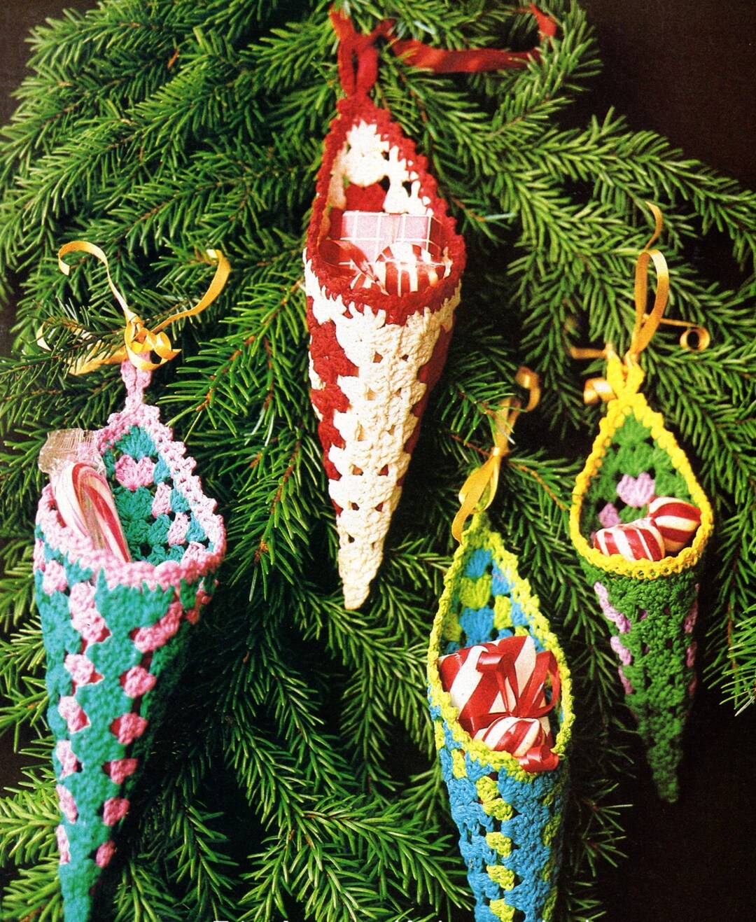 Vintage Thread Crochet Pattern 5 Granny Square Christmas - Etsy