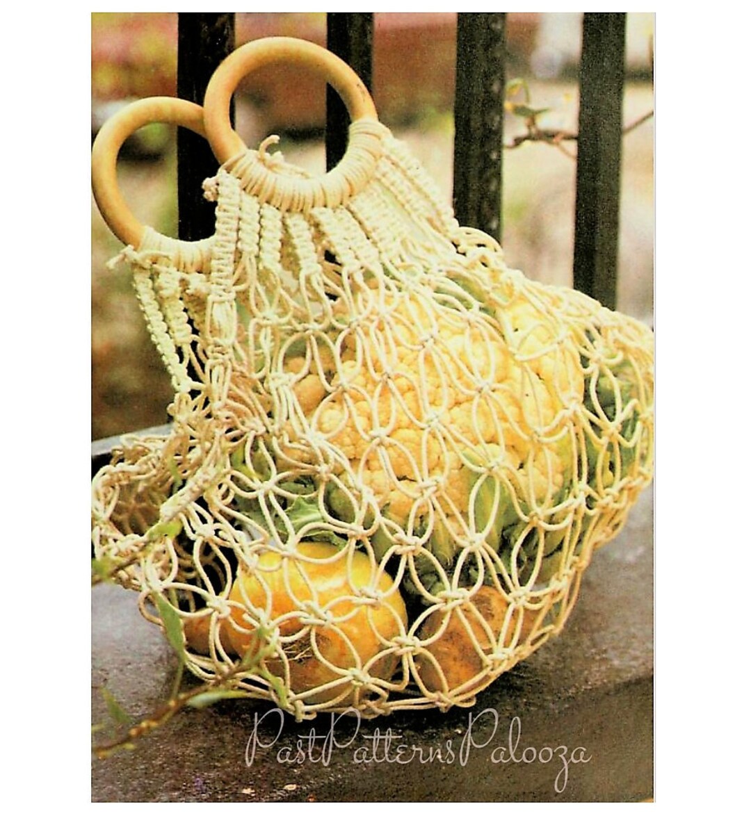 Vintage Macrame Pattern Mesh Produce Shopping Bag Tote PDF Instant ...