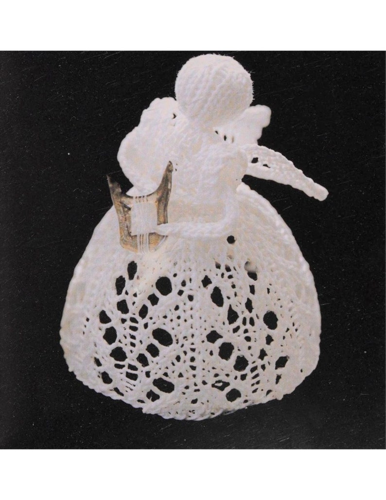 Vintage Knitting Pattern 3" Needlecrafting Angels Cotton Thread Lace ...