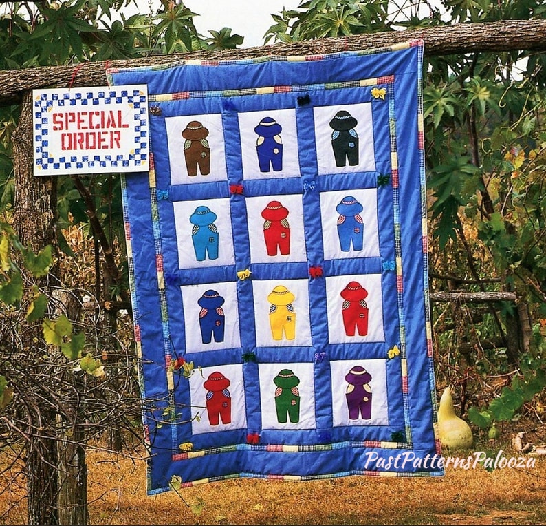 Vintage Sewing Pattern Overall Sam Childs Bed Quilt PDF Instant Digital ...