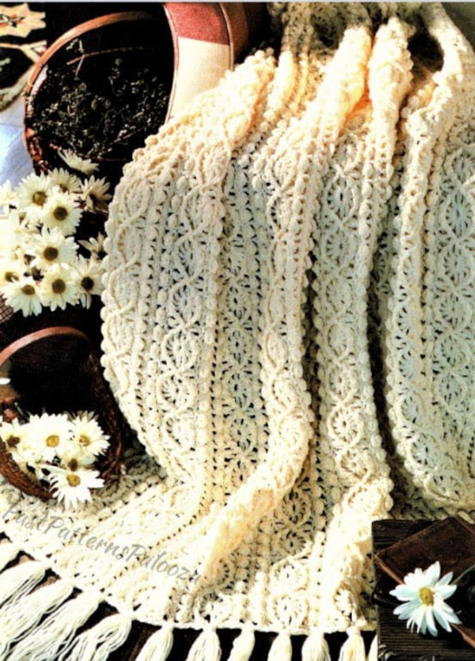 Vintage Crochet Pattern Beautiful Flower Chains Afghan PDF - Etsy
