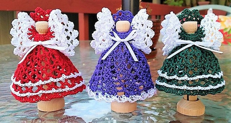 Vintage Crochet Patterns Christmas Clothespin Angel Ornaments PDF ...