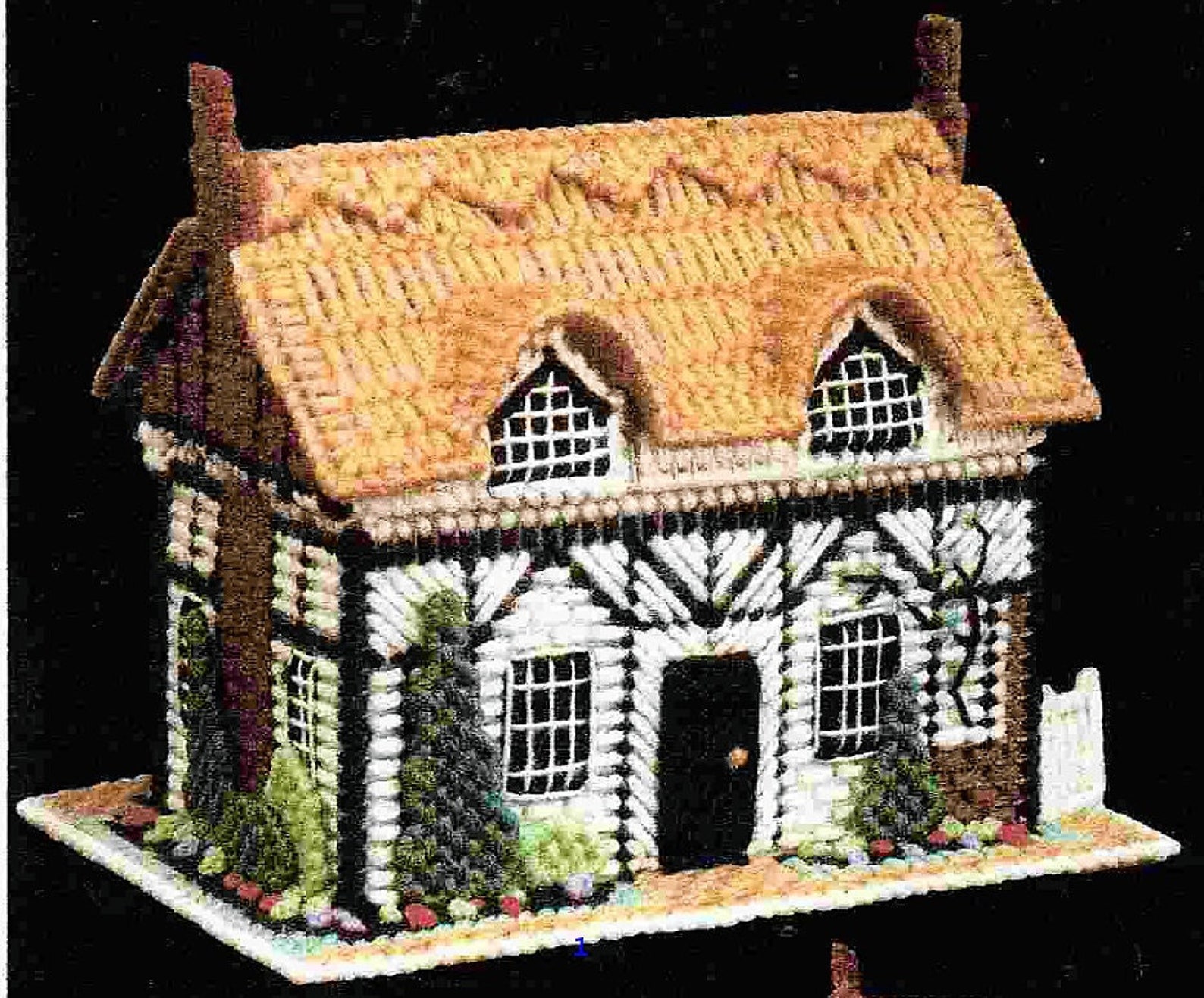 Vintage Plastic Canvas English Tudor Cottage Recipe Box House - Etsy