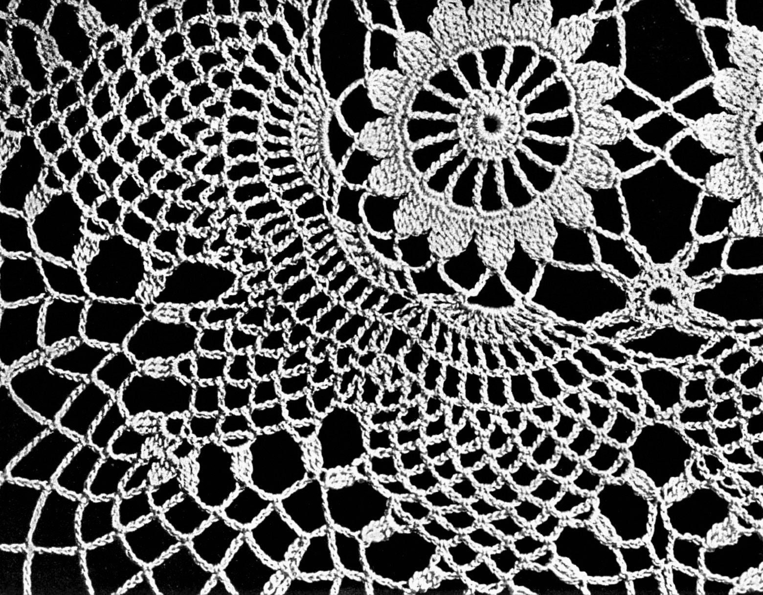 10 Vintage Thread Crochet Patterns All Pineapple Lace Motif Designs ...
