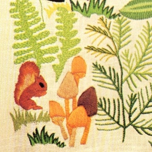 Vintage Crewel Embroidery Pattern Woodland Plants Animals Botanical ...