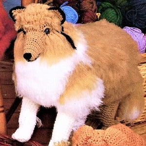 Vintage Crochet Pattern Rough Collie Dog PDF Instant Digital Download ...