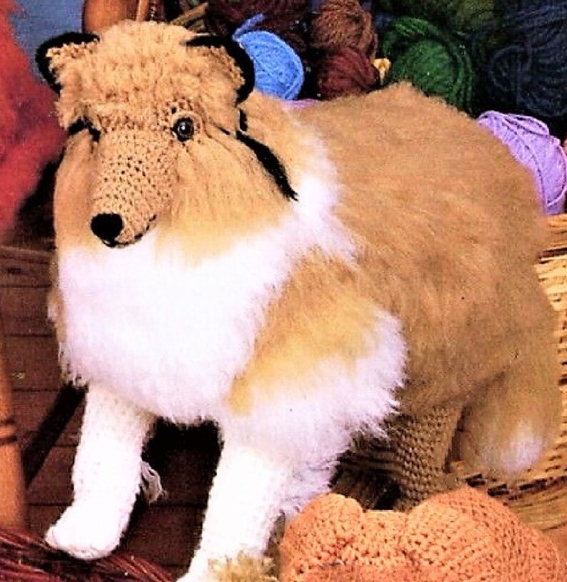 Vintage Crochet Pattern Rough Collie Dog PDF Instant Digital - Etsy