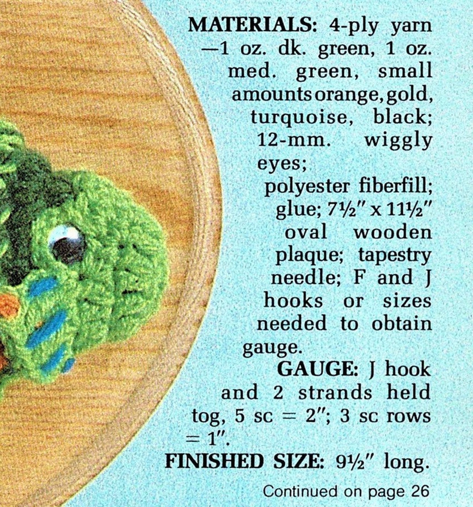 Vintage Crochet Pattern 9" Bass Fish Taxidermy Mounted Fish Trophy PDF ...