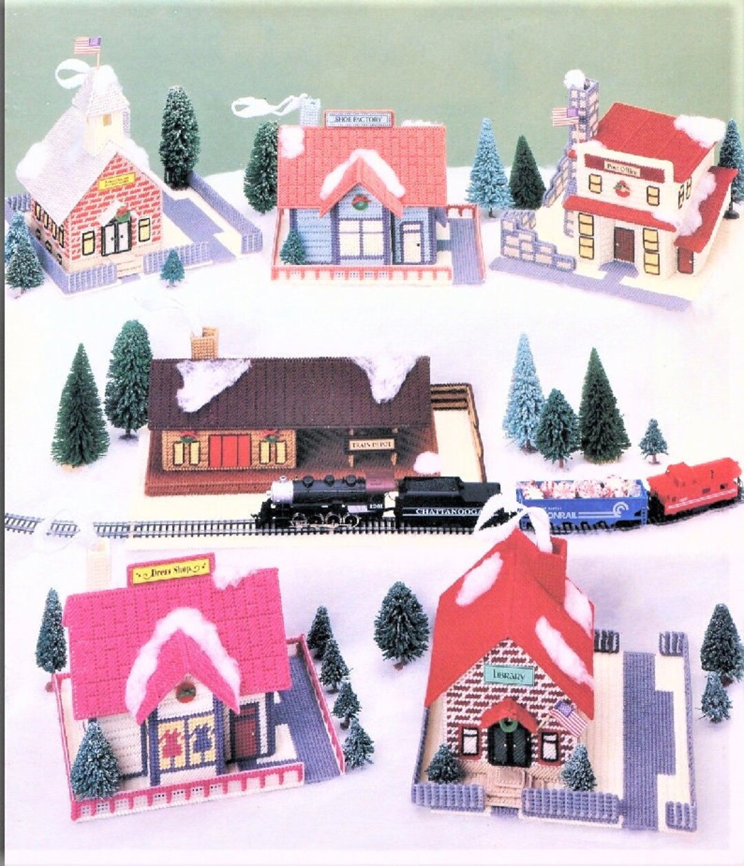 Vintage Plastic Canvas Pattern Christmas Village Book No. 2 PDF Instant ...