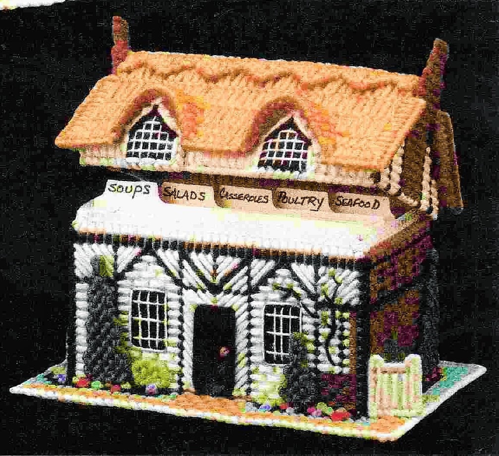 Vintage Plastic Canvas English Tudor Cottage Recipe Box House - Etsy Canada