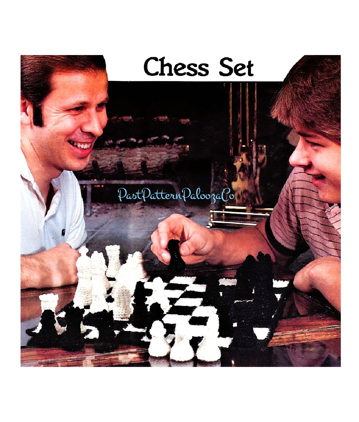 Vintage Crochet Pattern Chess Board Game PDF Instant Digital Download ...