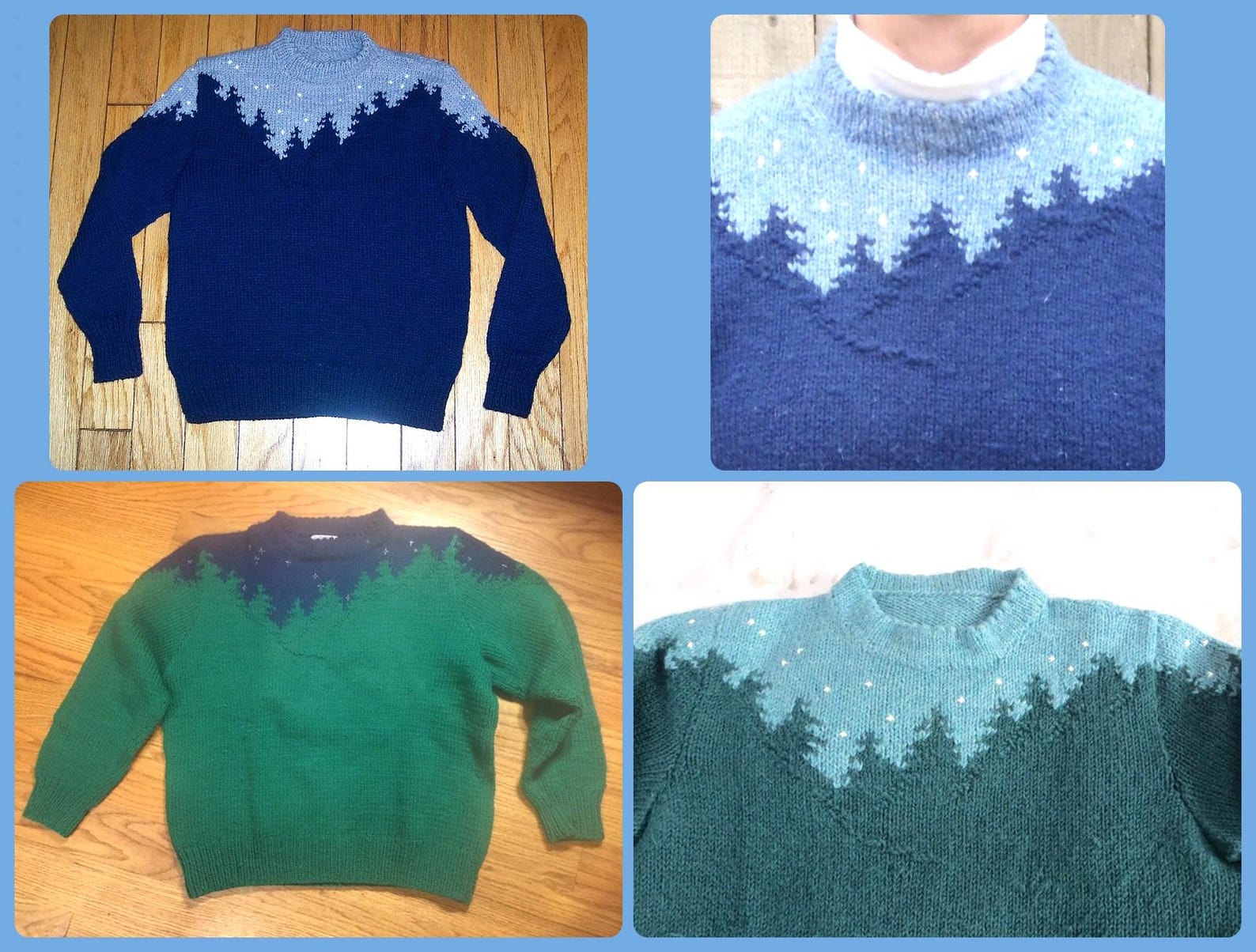 Vintage Knitting Pattern Starry Night Picture Sweater PDF Instant ...