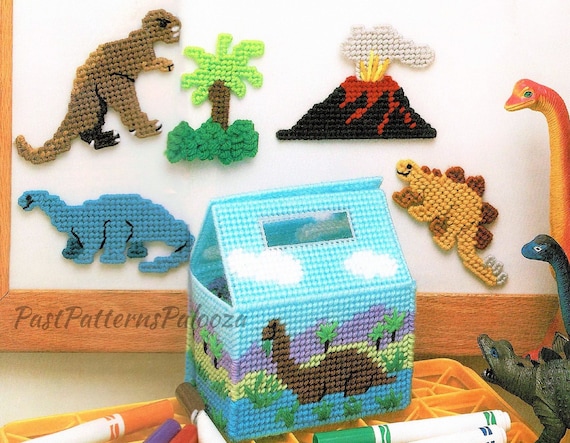 Vintage Plastic Canvas Dinosaurs Playset With Carry Case PDF - Etsy