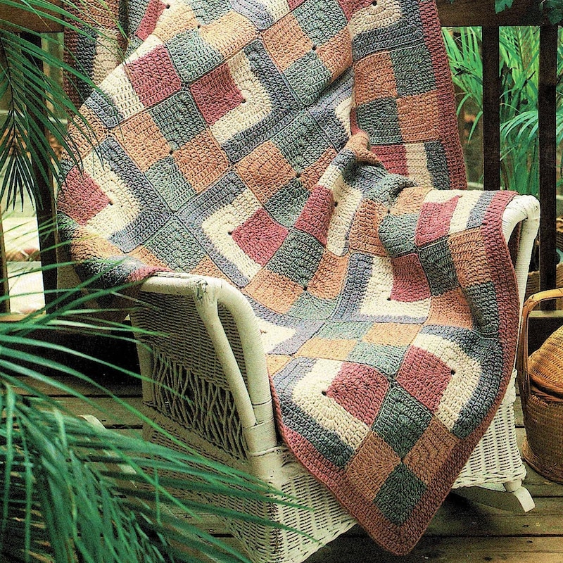 Log Cabin Afghan Crochet Pattern - Etsy
