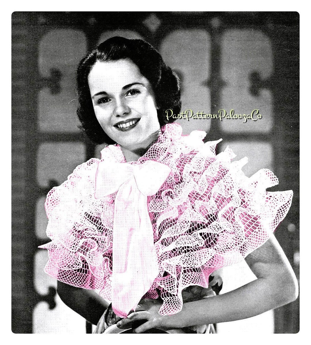 Vintage Crochet Pattern Womens Frilly Feminine Girly Evening Cape PDF ...