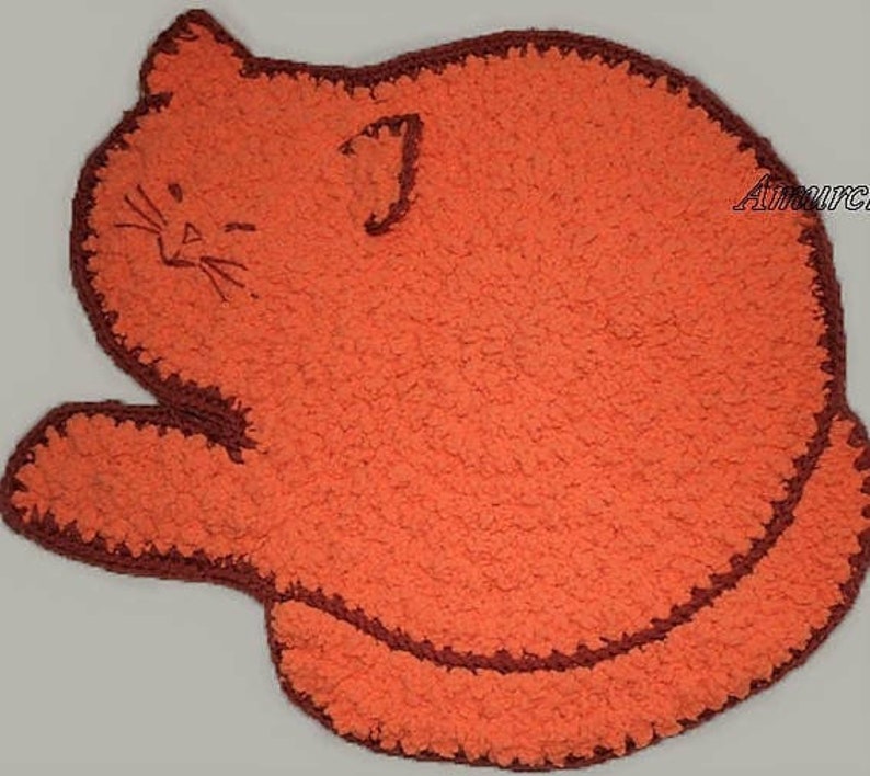 Vintage Crochet Pattern Cat Rug Cat Mat PDF Instant Digital - Etsy