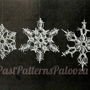 Vintage Macrame Pattern 3-4 Christmas Snowflakes Ornaments PDF Instant ...