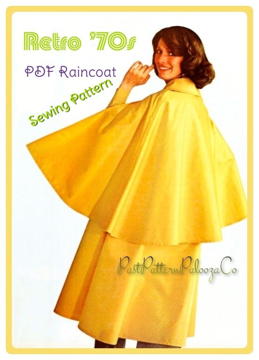 Vintage Sewing Pattern Womens Retro Raincoat PDF Instant Digital ...