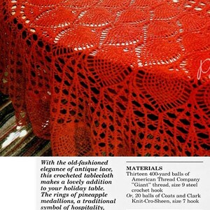 Vintage Thread Crochet Pattern Antique Lace Pineapple Medallions ...