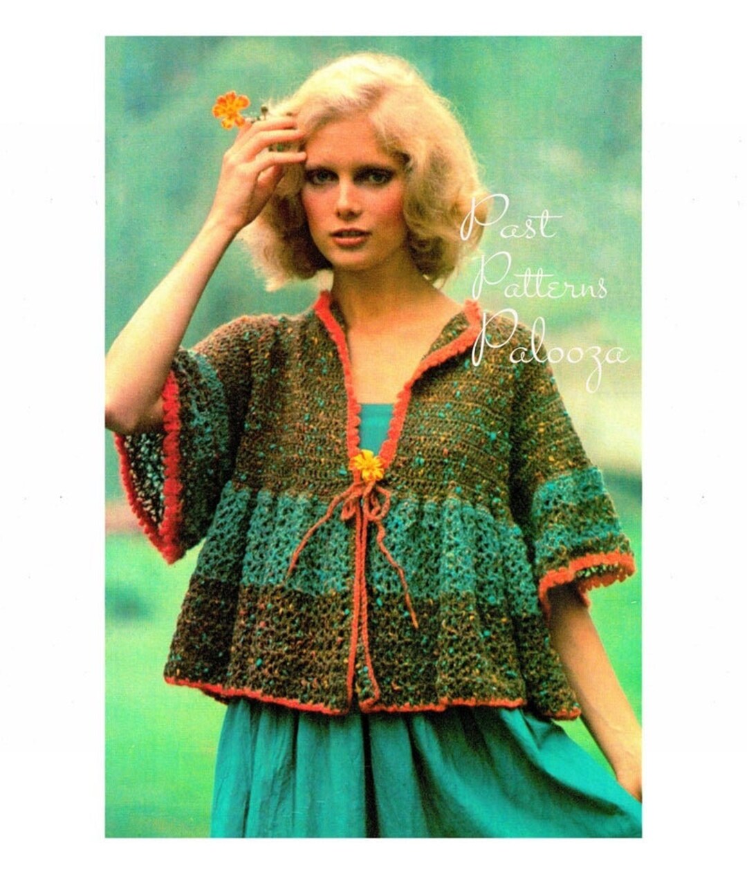 Vintage Crochet Pattern Womens Lacy Victorian Smock Jacket Tunic Top ...