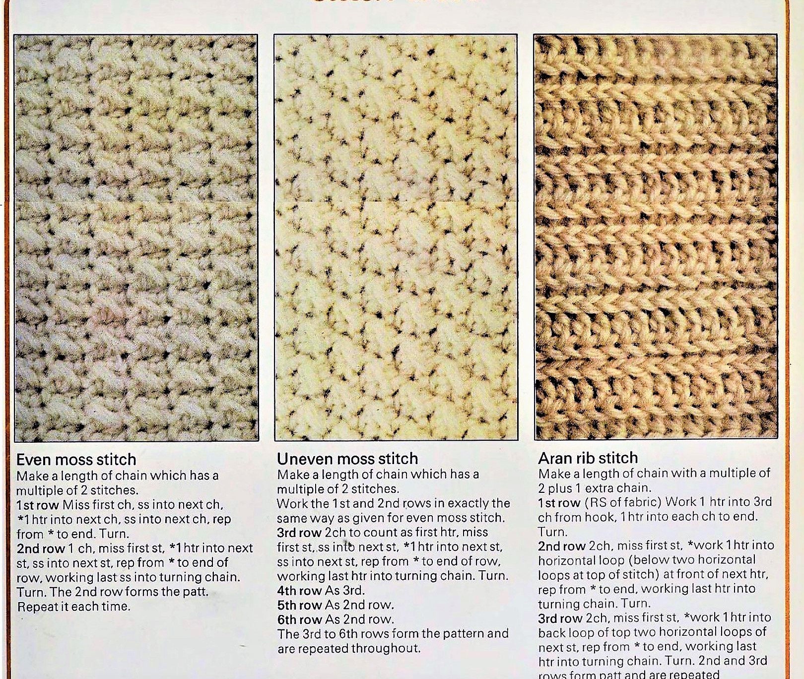 Vintage Crochet Pattern Aran Style Afghan Large Sampler Squares PDF ...