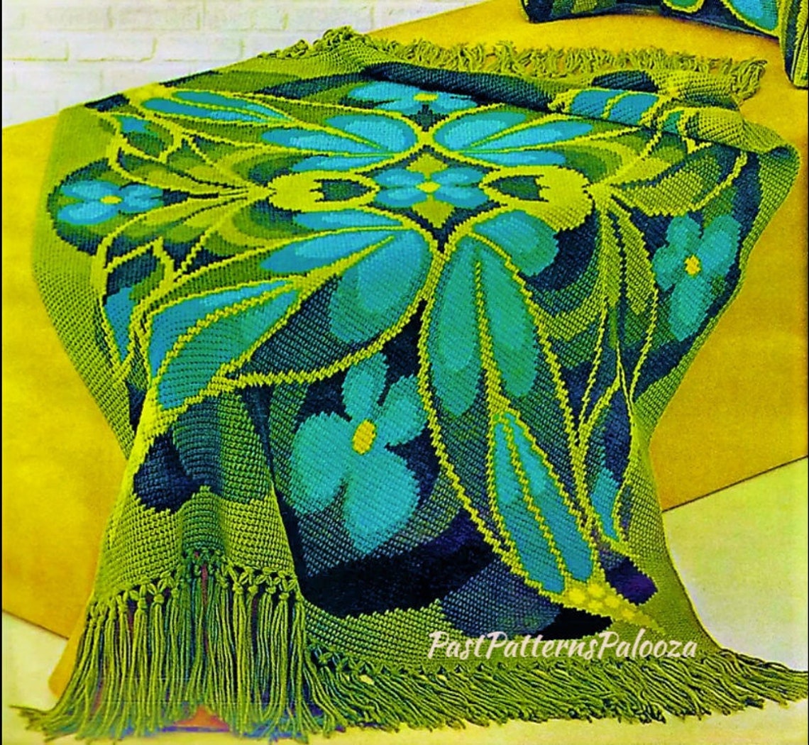 Vintage Crochet Pattern Butterfly Wing Afghan PDF Instant Digital ...
