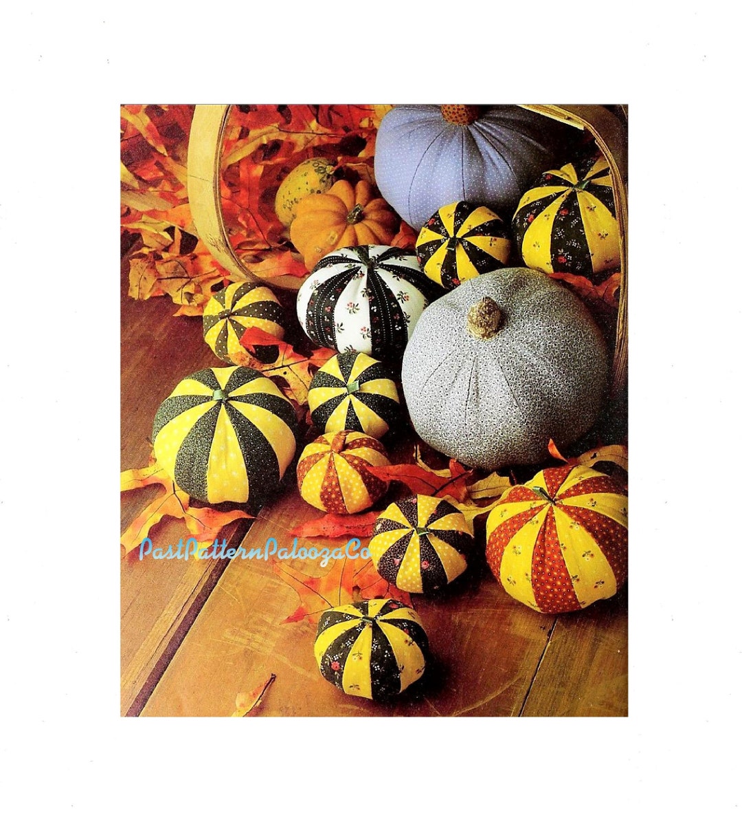 Vintage Sewing Pattern Calico Fabric Pumpkins Gourds Squash PDF Instant ...