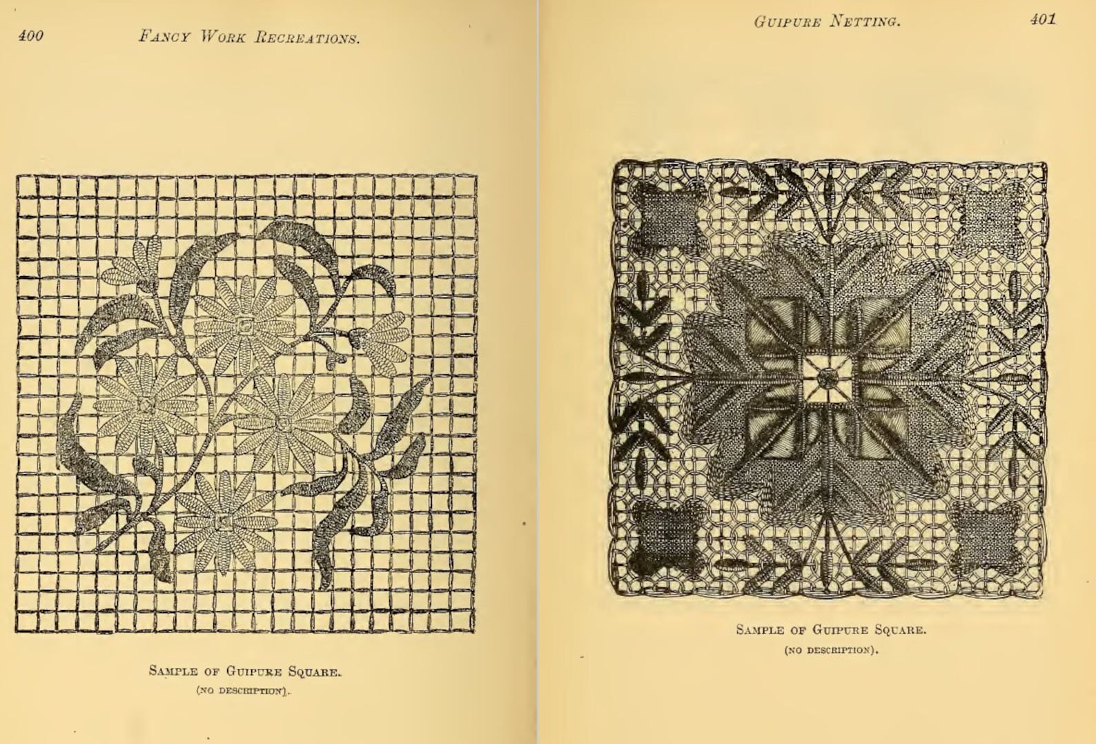 Antique 1885 Fancy Work Recreations Complete Guide to Knitting Crochet ...