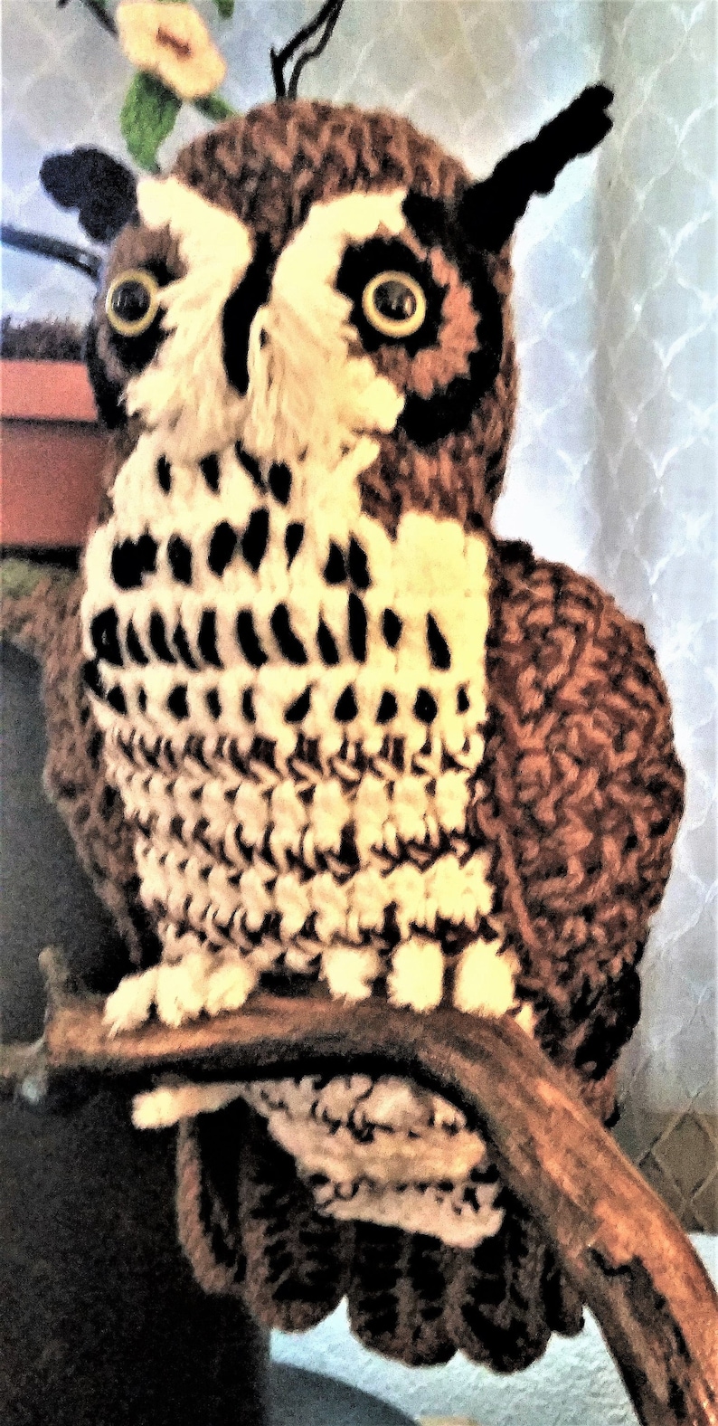 Vintage Crochet Great Horned Owl Pattern PDF Instant Digital - Etsy