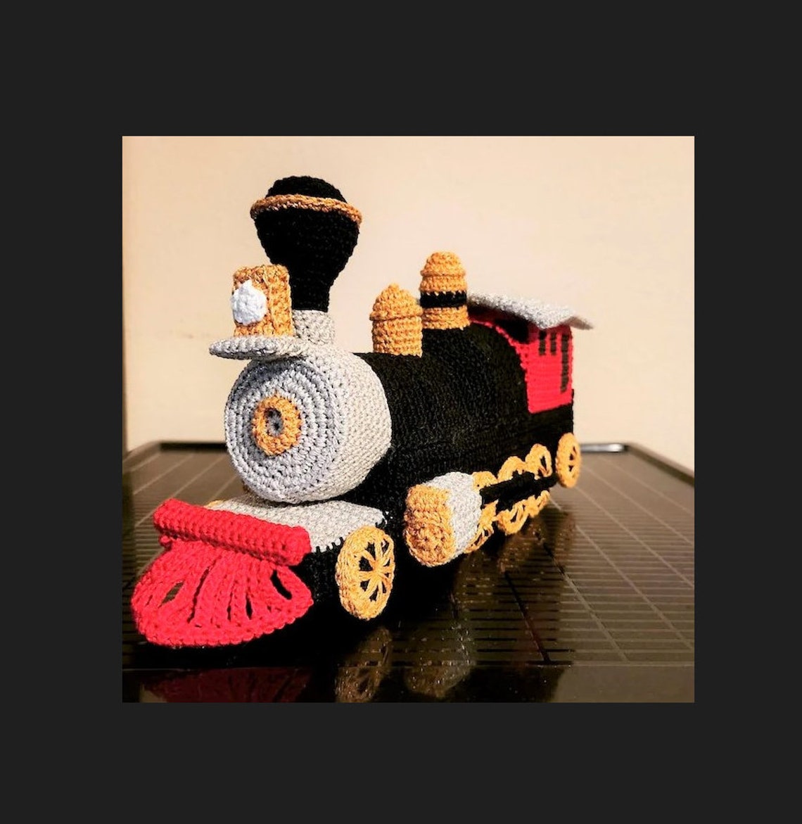 Vintage Crochet Pattern Train Engine Soft Toy 12x4 Inches PDF Instant ...