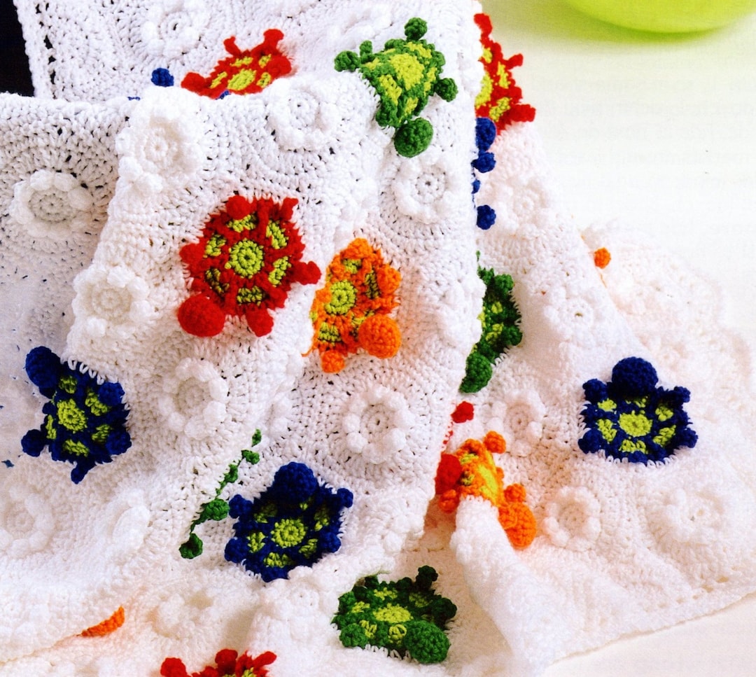 Vintage Crochet Turtle Afghan Pattern PDF Instant Digital Download ...