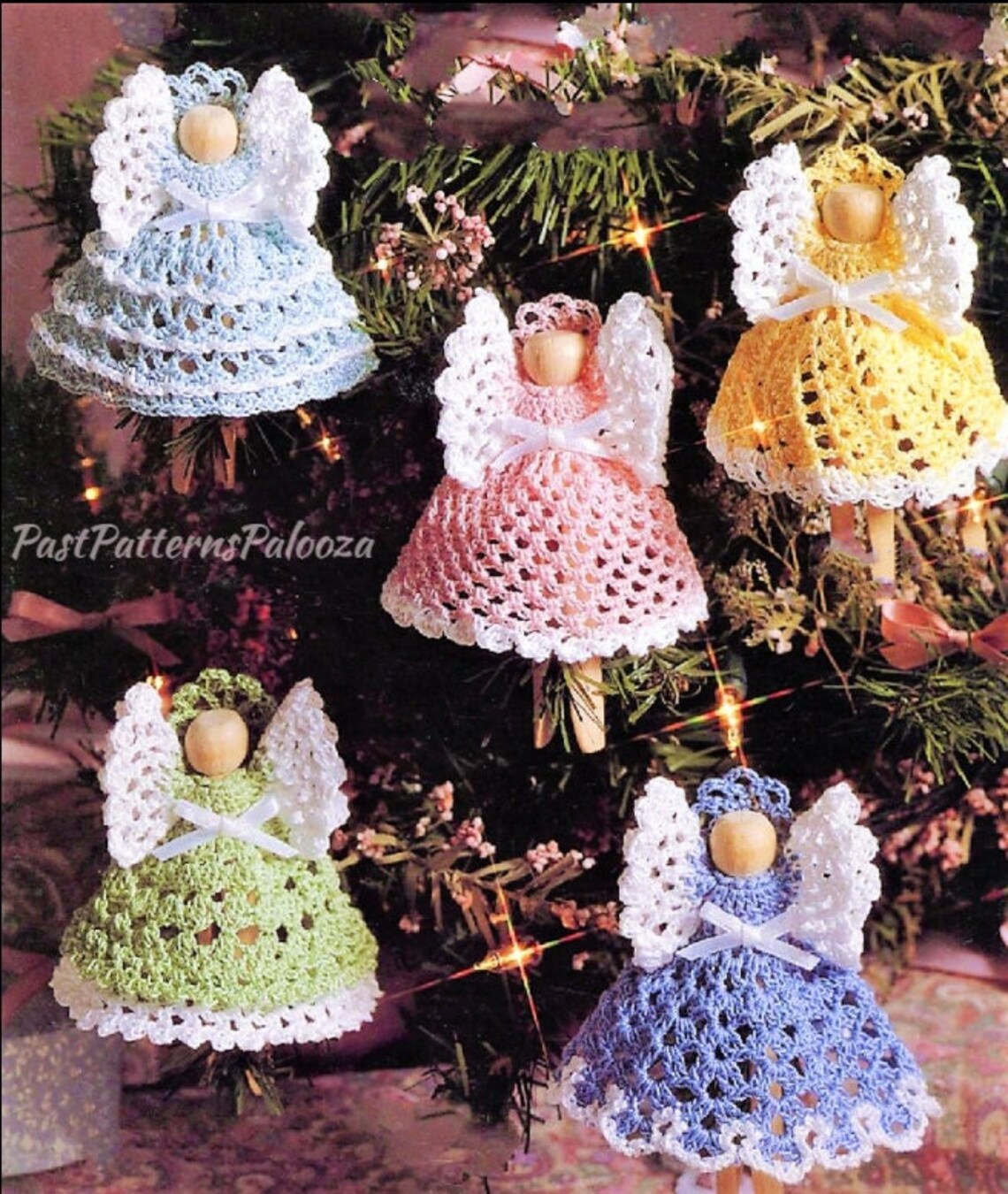 Vintage Crochet Patterns Christmas Clothespin Angel Ornaments PDF ...